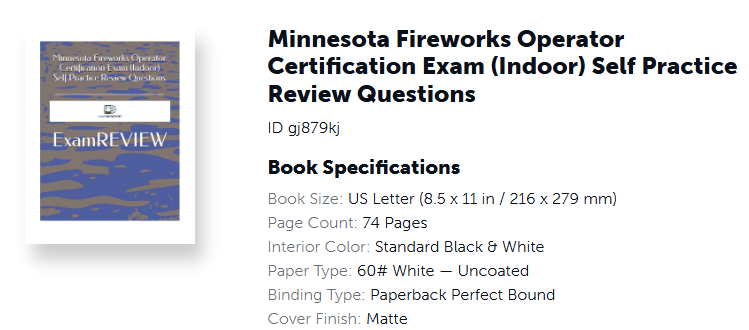 Minnesota Fireworks Operator Certification Exam (Indoor) Self Practice ...